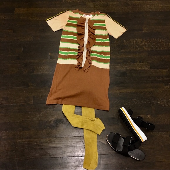Marni | Dresses | Marni Zipper Dress With Ruffle 34 | Poshmark